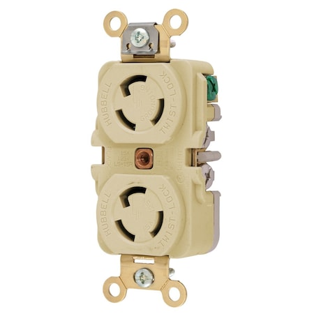 Hubbell Wiring Device-Kellems Locking Devices, Twist-Lock®, Industrial, Duplex Receptacle, 15A ...